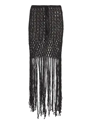 Anna Kosturova Crochet Cotton Skirt - Black