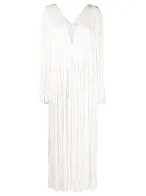 V:PM ATELIER Pleated Evening Gown - White