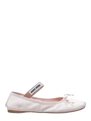 Miu Miu Satin Bow Ballerina Flats Orchidea