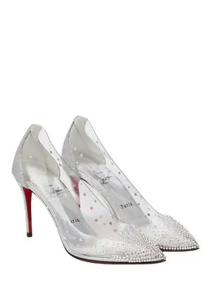 CHRISTIAN LOUBOUTIN Degrastrass 85 Embellished Pumps - Silver