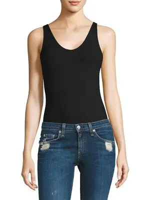 ATM Anthony Thomas Melillo V-neck Stretch-modal Bodysuit - Black