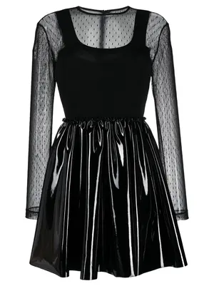 Red Valentino High-shine Panel Dress - Black