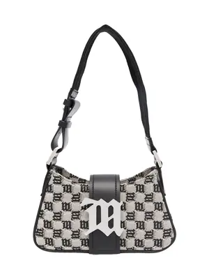MISBHV Logo-plaque Woven Shoulder Bag - Neutrals