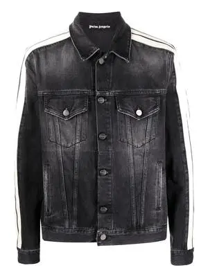 Palm Angels Side-stripe Denim Jacket - Black