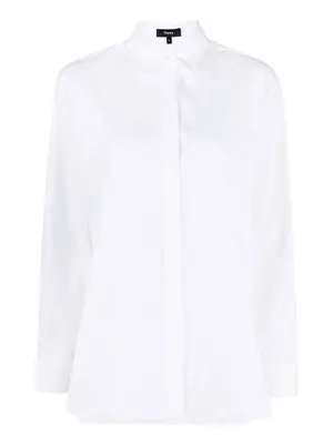 Theory Long-sleeve Button-up Shirt - White