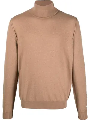 MAISON MARGIELA High-neck Jumper - Brown