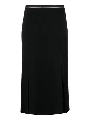 Helmut Lang Front-slit Straight Midi Skirt - Black