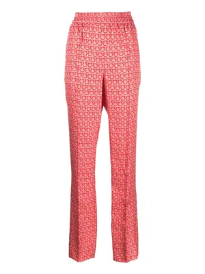 FERRAGAMO High-waisted Trousers - Red
