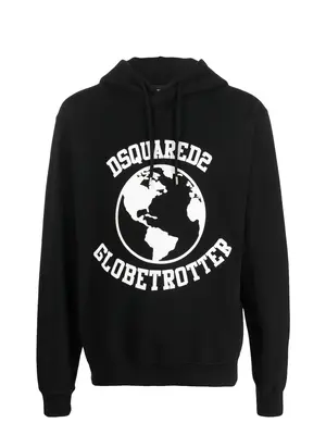 Dsquared2 Globetrotter Logo-print Hoodie - Black