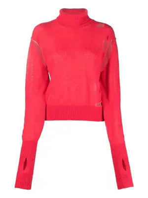 MAISON MARGIELA Distressed High-neck Jumper - Pink