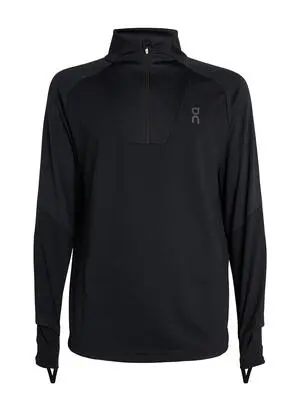 On Climate Zip-Up Long-Sleeve T-Shirt Black
