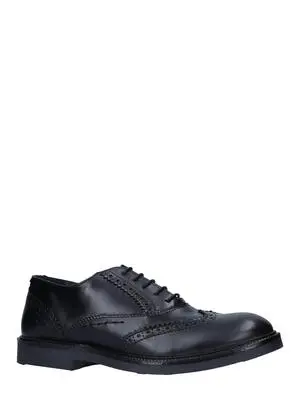 PAPOUELLI Leather Riley School Shoes - Black