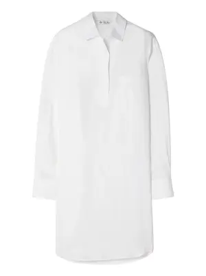 Loro Piana André Oversized Linen Polo Shirt - White