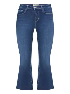 L'Agence Kendra High-rise Crop Flare Jeans With Raw Hem Sutton