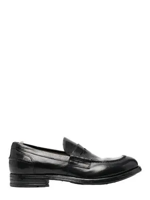 Officine Creative Leather Penny Loafers - Black
