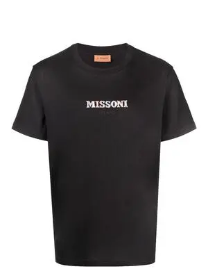 Missoni Logo-embroidered T-shirt - Black