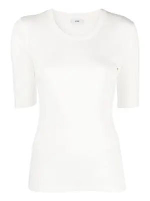 Closed Round-neck Short-sleeved T-shirt - White