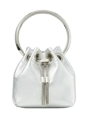JIMMY CHOO Bon Bon Micro Bucket Bag - Silver
