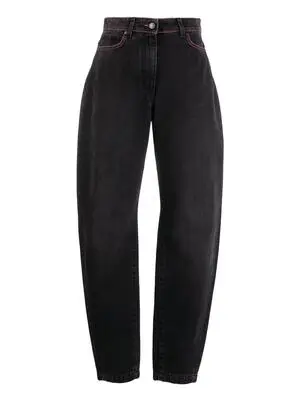 MSGM Barrel-leg High-waisted Jeans - Grey