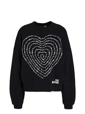 Moschino Printed French Cotton-terry Sweatshirt - Black