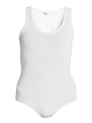 Alaïa Ribbed Tank Bodysuit - Blanc