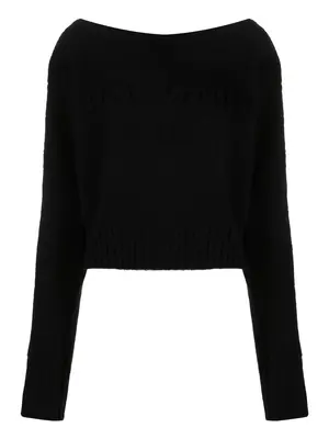 Balmain Boat-neck Jumper - Black