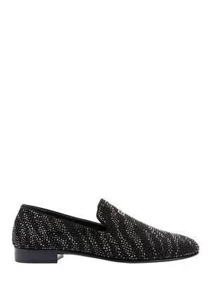 GIUSEPPE ZANOTTI Crystal-embellished Loafers - Black