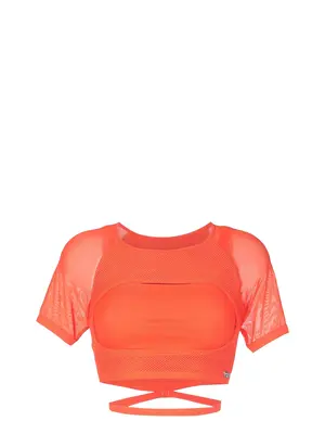 AMIR SLAMA GYM Cropped Performance T-shirt - Orange