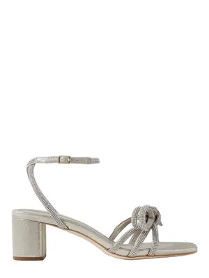 LOEFFLER RANDALL Loeffler Randall Mikel Crystal-Embellished Metallic Suede Sandals Silver