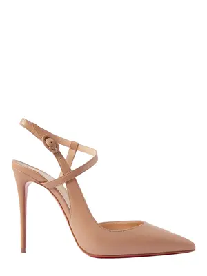 CHRISTIAN LOUBOUTIN Christian Louboutin Jenlove 100 Leather Slingback Pumps Neutrals
