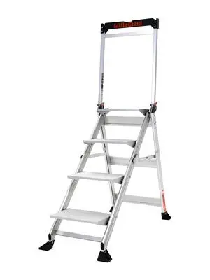 LITTLE GIANT Lightweight 4-step Jumbo Aluminum Step Ladder - One-color