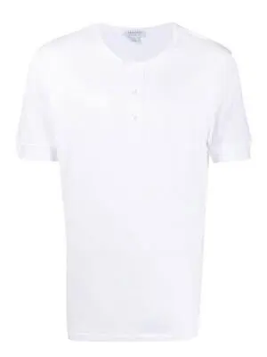 Sunspel Short-sleeve Henley T-shirt - White