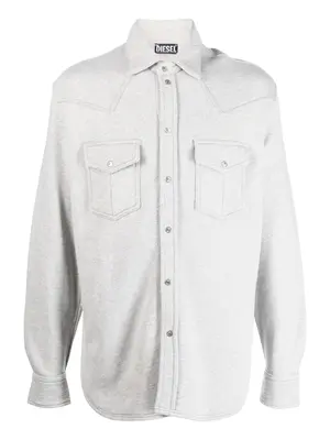 DIESEL S-ocean-e1 Cotton Shirt Jacket - Grey