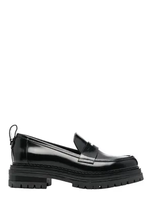 SERGIO ROSSI Joan Slip-on Loafers - Black