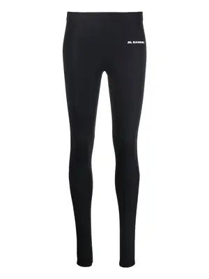 JIL SANDER Logo Print Leggings - Black