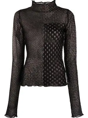 Versace Open-knit Roll-neck Jumper - Black