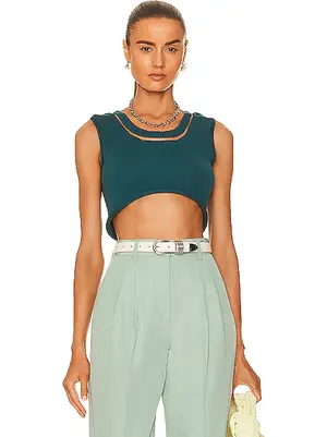 AISLING CAMPS Aisling Camps Cropped Tank Top Teal