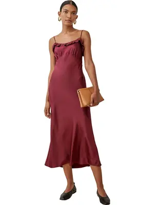 REFORMATION Aribella Silk Dress Plum
