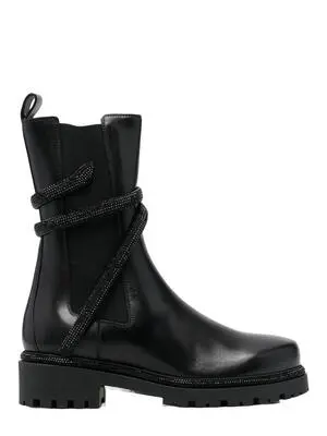 Rene Caovilla Leather Boots - Black