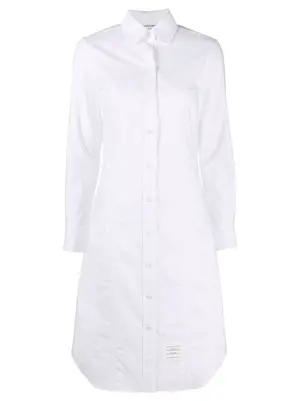 Thom Browne Logo Patch Shirtdress - White