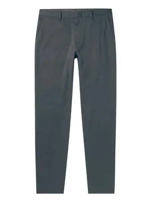 Zegna Tapered Stretch-cotton Trousers - Gray
