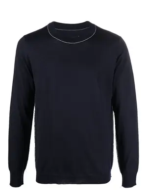MAISON MARGIELA Four-stitch Crew Neck Jumper - Blue