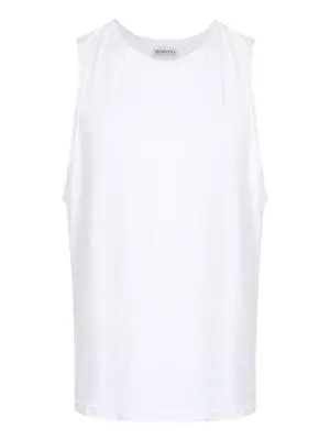 AMIR SLAMA Embroidered Logo Tank Top - White
