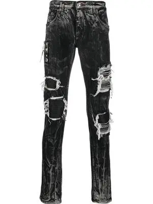 Philipp Plein Rock Star Distressed Jeans - Black