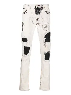 Philipp Plein Rock Star Distressed Jeans - White