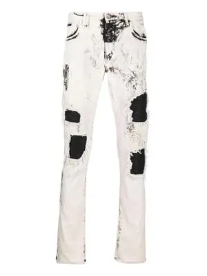Philipp Plein Rock Star Distressed Jeans - White