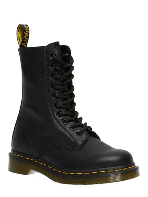 Dr. Martens 1490 Virginia Leather Mid-calf Boots - Black