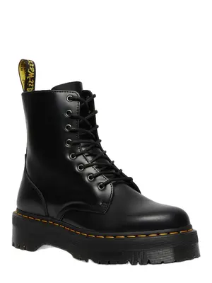 Dr. Martens Jadon Smooth Leather Platform Boots - Black