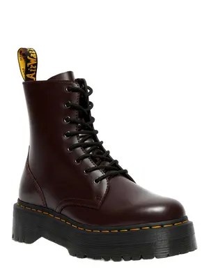 Dr. Martens Dr. Martens Jadon Smooth Leather Platform Boots Burgundy