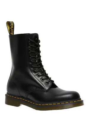Dr. Martens 1490 Smooth Leather Mid-calf Boots - Black